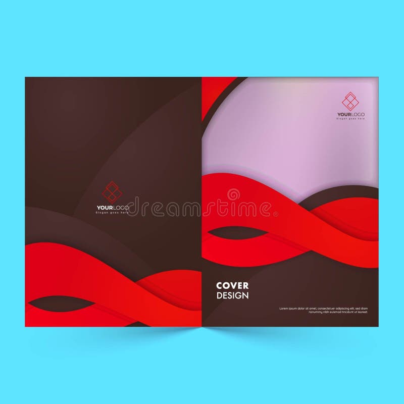 Promotional Cover Design or Corporate Brochure Layout with Wavy ...