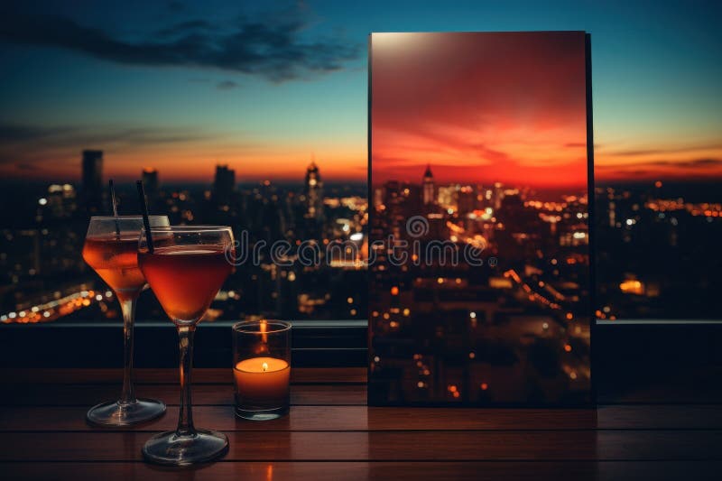 Promotional Flyer for a Rooftop Bar with Panoramic Views. Generative AI ...