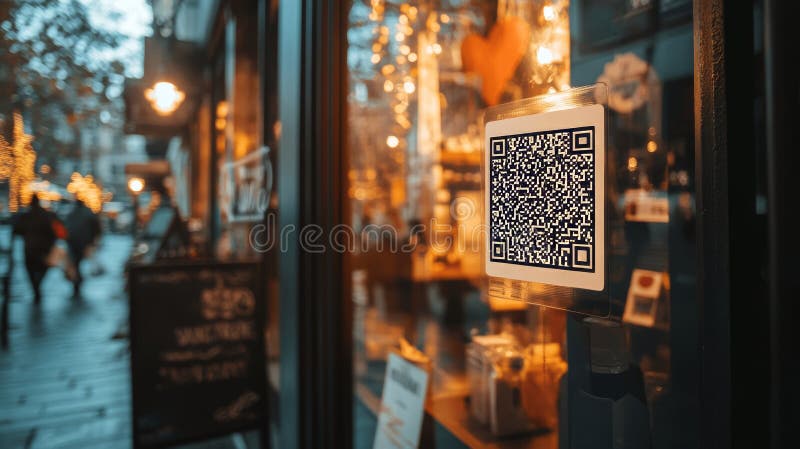 Promotional Qr Code Displayed on Storefront Window for Exciting ...