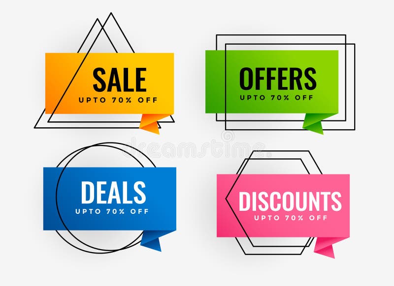 Promotional Sale and Banner Offer Tags Design Stock Vector ...