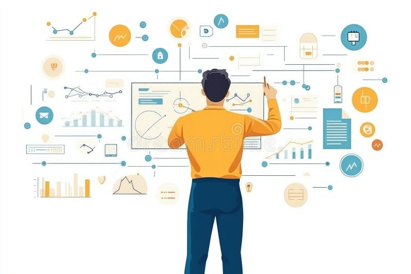 Prompt Engineer Designing Language Models with Diagrams and Icons Stock ...