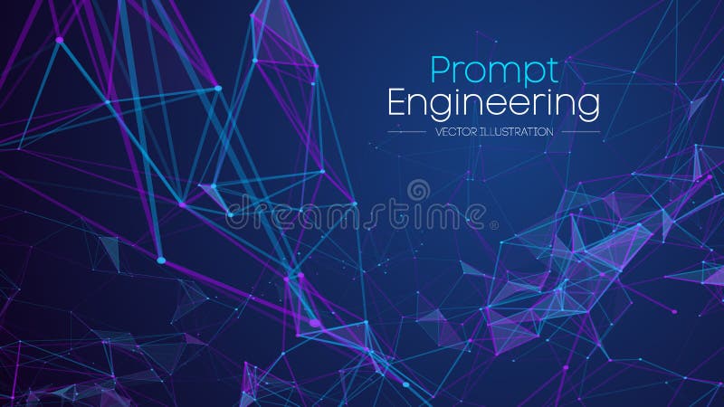 Prompt Engineering Ai And Data Visualization Plexus Structure Neural Network Stock Vector
