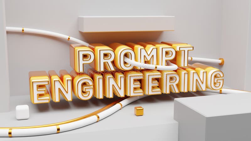 Prompt Engineering Banner. Futuristic Concept for New Career Path. 3d ...