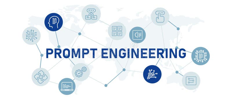 Prompt Engineering Icon Set with Illustration Generative Prompting ...