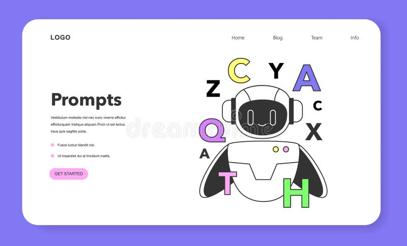 Prompt-engineering To a Artificial Neuron Network Web Banner or Landing Stock Vector ...