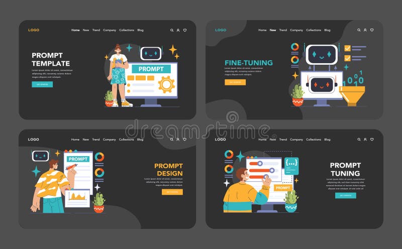 Prompt-engineers Writing a Command To a Artificial Neuron Network Set Stock Vector ...