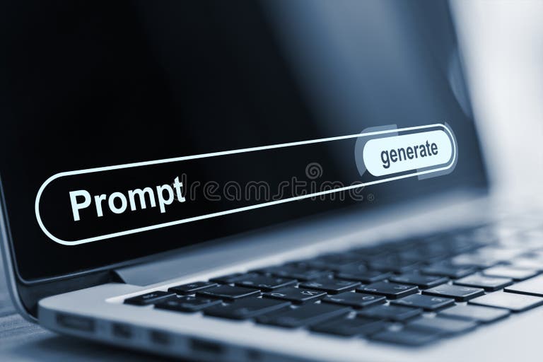 Prompt and Generate Text Interface on Laptop Screen Representing ...