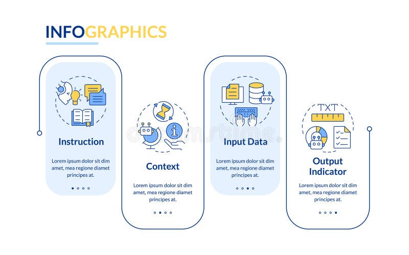 Prompt Key Elements Blue Rectangle Infographic Template Stock Vector ...