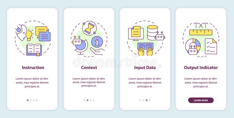 Prompt Key Elements Onboarding Mobile App Screen Stock Illustration ...