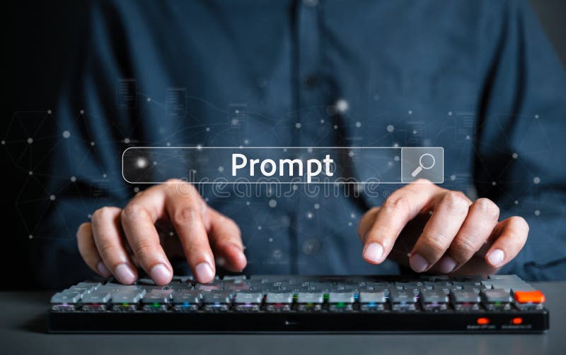 Prompt Text, AI Texting Prompt on Keyboard with Smart Artificial ...