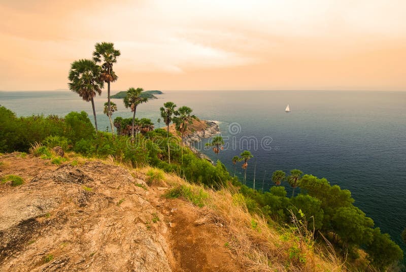 Promthep Cape, Phuket Thailand Stock Image - Image of island, sunset ...