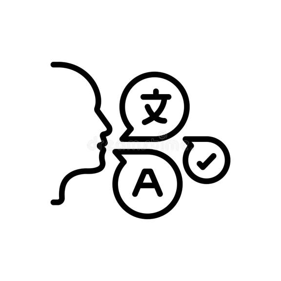 Black Line Icon for Pronunciation, Dialect and Communication Stock ...