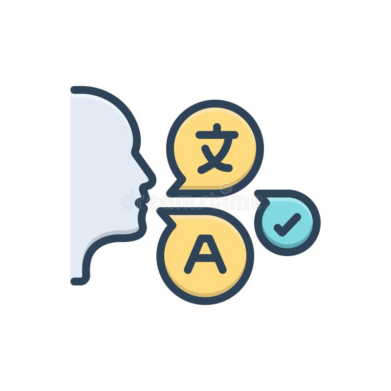 Color Illustration Icon for Pronunciation, Dialect and Communication ...