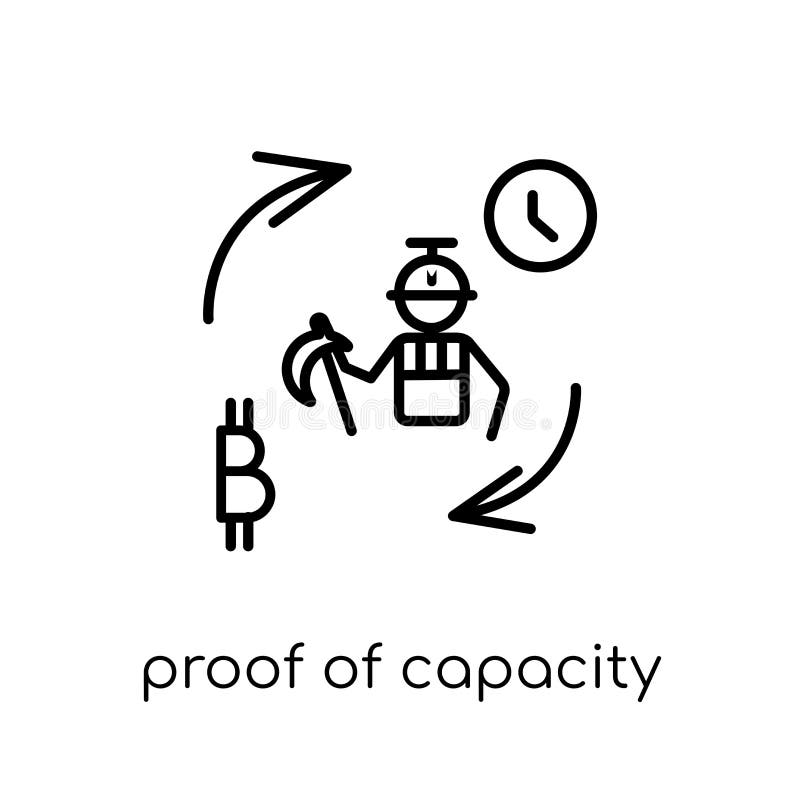 Proof of Capacity Vector Icon on White Background. Flat Vector Proof of ...