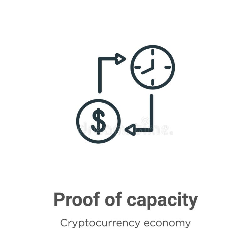 Proof of Capacity Vector Icon on White Background. Flat Vector Proof of ...