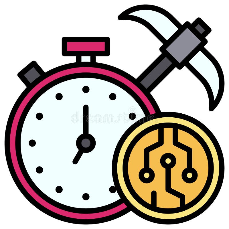Proof of Elapsed Time Icon, Blockchain Related Vector Illustration ...