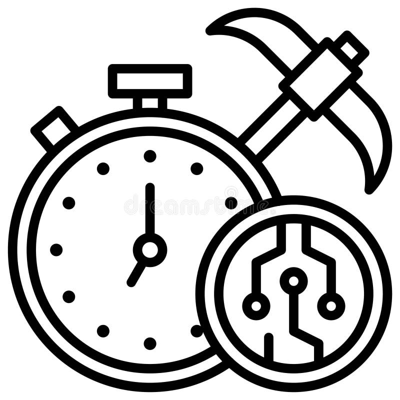 Proof of Elapsed Time Icon, Blockchain Related Vector Illustration ...