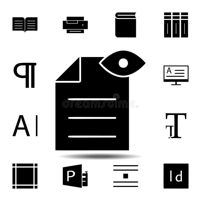 Proof Reading, Text Icon. Simple Glyph, Flat Vector of Text Editor Set ...