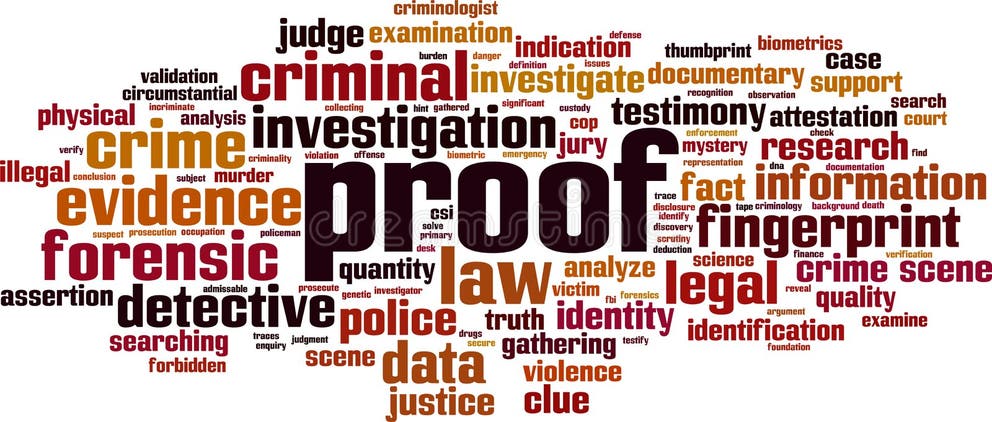 Proof word cloud stock vector. Illustration of vector - 208902748