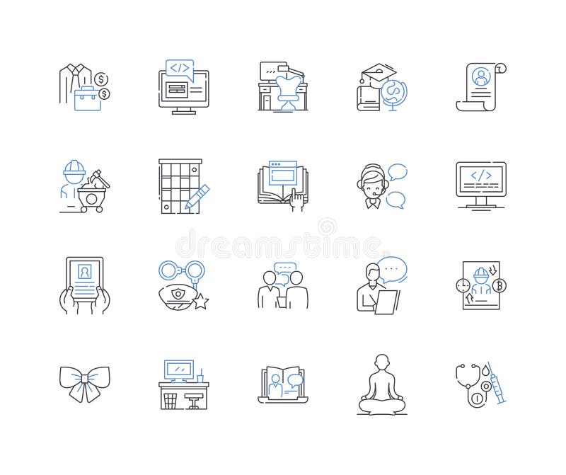 Proofreader Line Icons Collection. Accuracy, Revision, Editing, Clarity ...