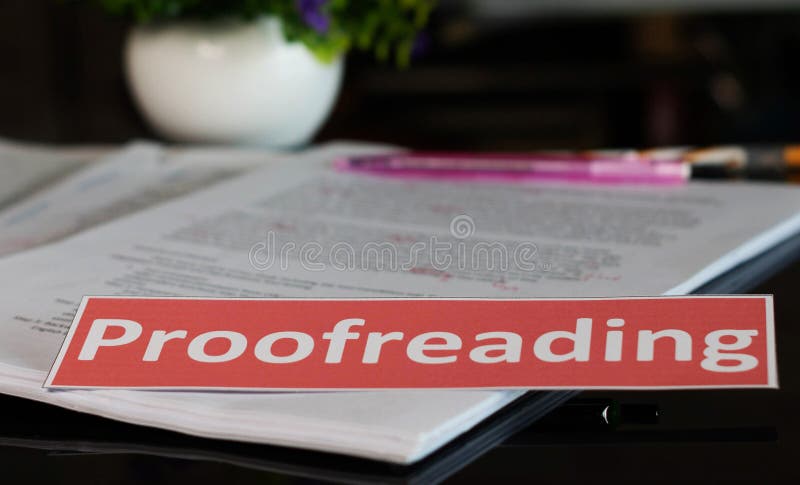 Proofreading English Card Over Blurred Text Stock Image - Image of ...