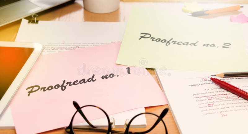Red Proofreading Marks and Pen Closeup Stock Image - Image of ...