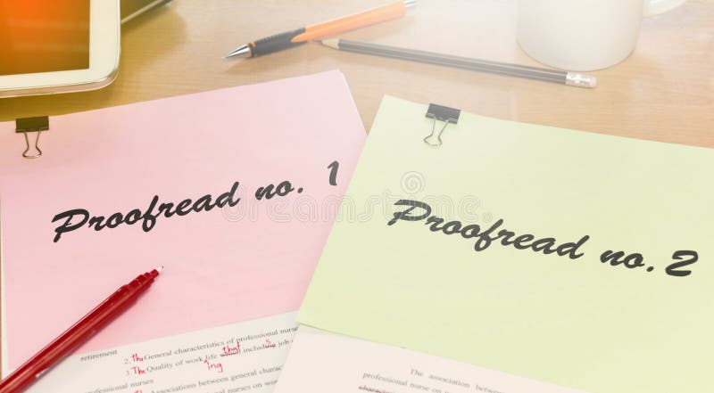 Proofreading Paper on Table Stock Photo - Image of edit, spelling: 92641046