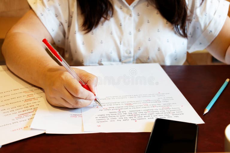 Proofreading Paper on Table Stock Image - Image of proofreading ...