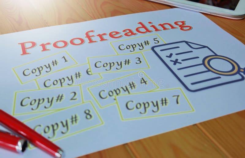 Proofreading Paper on Wooden Table Stock Image - Image of professional ...