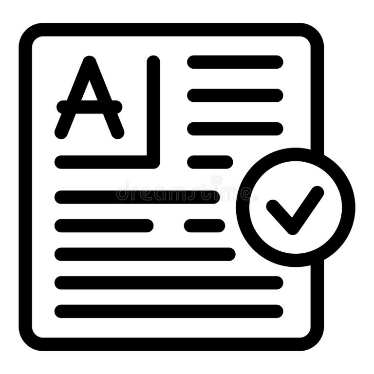 Proofreading Document Showing Approved Content with Check Mark Icon ...