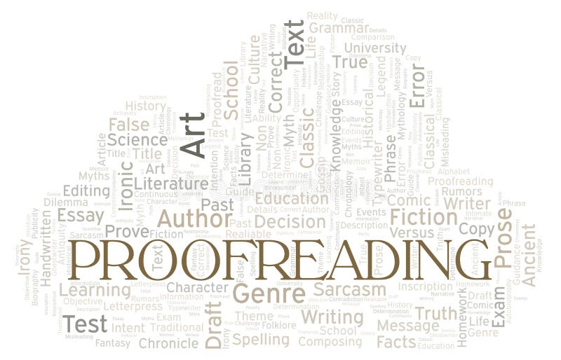 Proofreading Typography Word Cloud Create with the Text only Stock ...