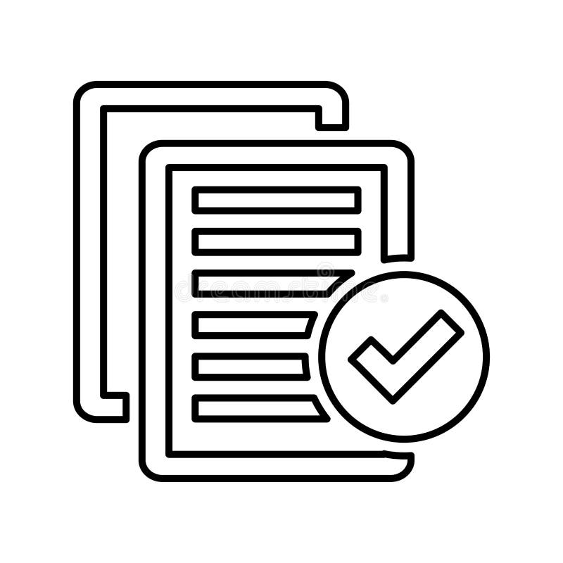 Proofreading, Work Sheet Outline Icon. Line Art Vector Stock ...