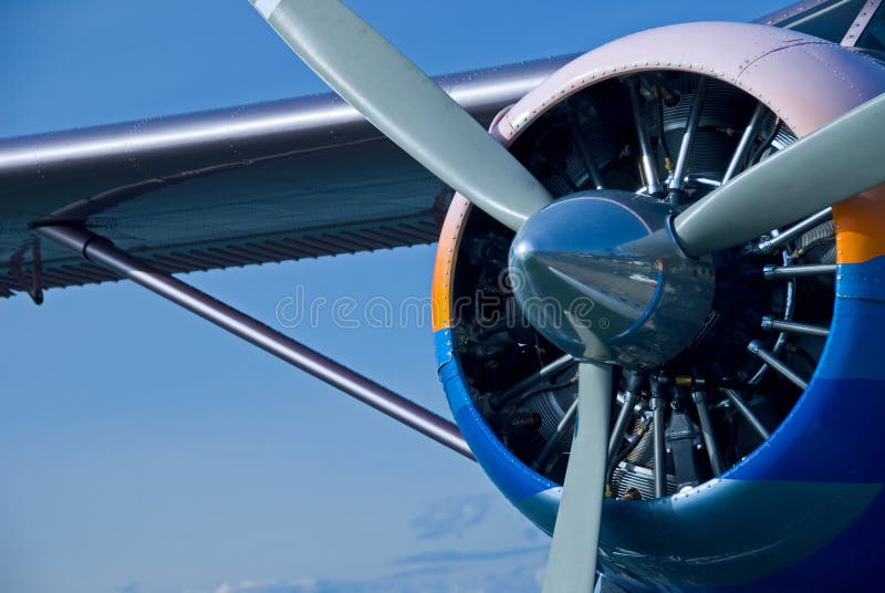 Prop Close Up stock image. Image of cone, aircraft, blue - 2276583