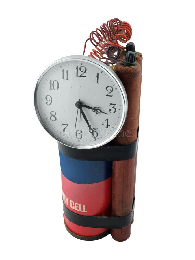 Time Bomb Isolated on White Stock Photo - Image of closeup, view: 33853026