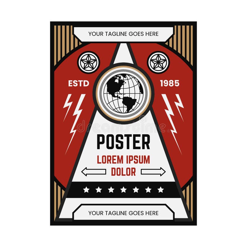 PROPAGANDA POSTER DESIGN TEMPLATE Vektor Abbildung - Illustration von ...