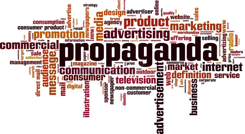 Propaganda word cloud stock vector. Illustration of message - 260174297