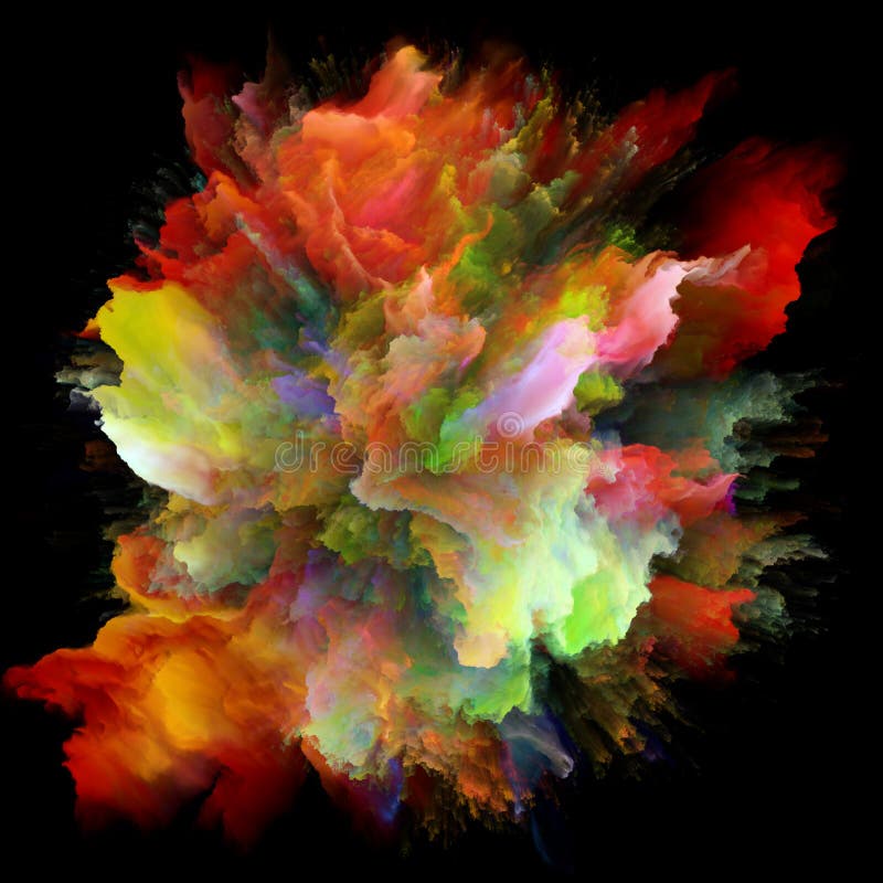 Propagation of Color Splash Explosion Stock Illustration - Illustration ...