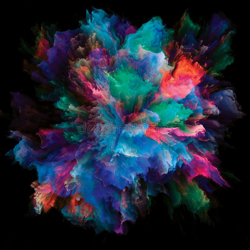 Propagation of Color Splash Explosion Stock Illustration - Illustration ...
