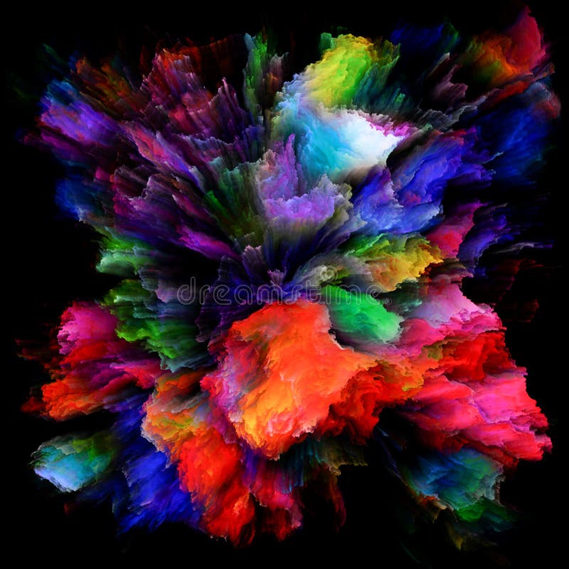 Propagation of Colorful Paint Splash Explosion Stock Image - Image of ...