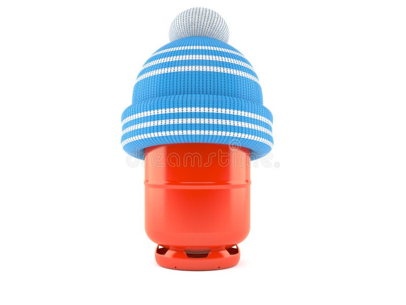 Propane Bottle with Winter Hat Stock Illustration - Illustration of ...