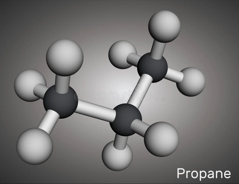 Propane C3H8 Molecule. it is Three-carbon Alkane, Molecular Model Stock ...