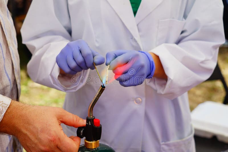 Propane Flame and Chemistry Experiment Stock Image - Image of heat ...