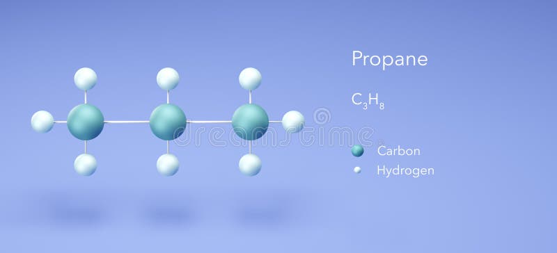Propane, Natural Colorless Gas, Molecular Structures, 3d Rendering ...