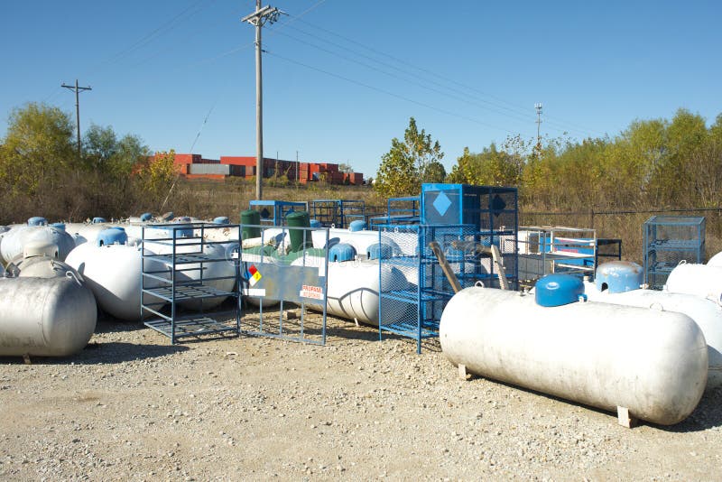 Propane Tanks stock photo. Image of industrial, blue - 35033776