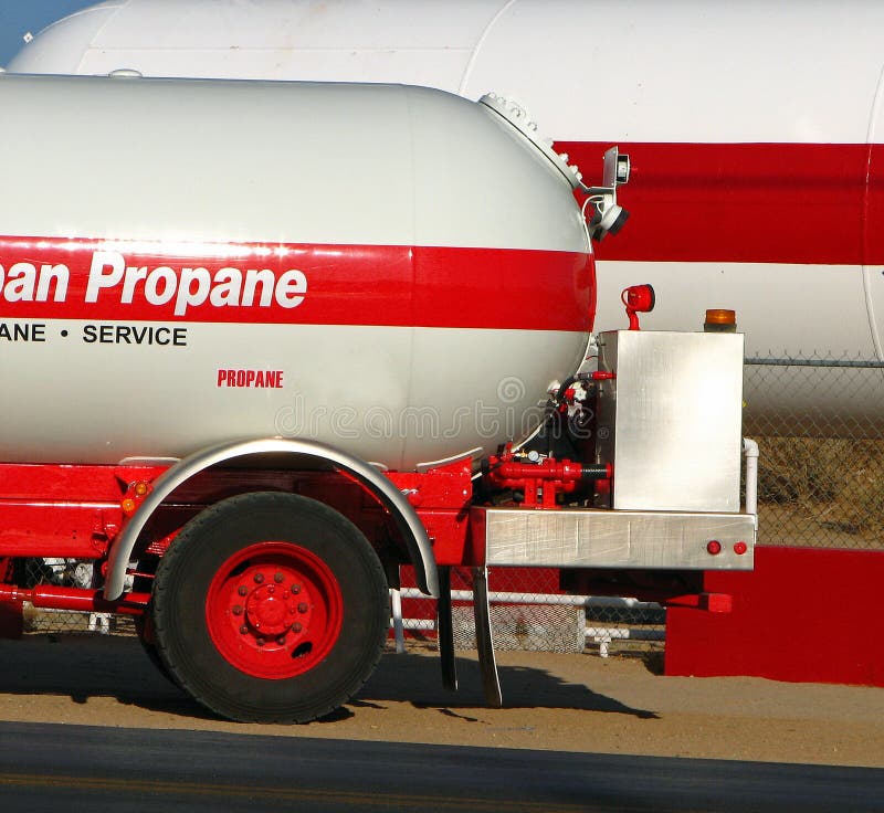 Propane Truck Tanker and Propane Tank Stock Image - Image of energy ...