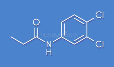 Propanil Herbicide Molecule. Skeletal Formula. Stock Illustration ...