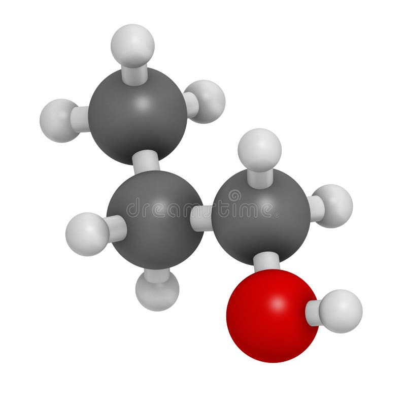 Propanol (n-propanol) Solvent Molecule Stock Illustration ...