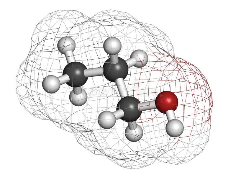 Propanol N-propanol Solvent Molecule. Skeletal Formula. Stock Vector ...