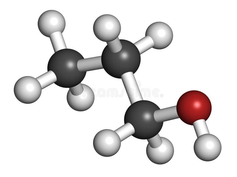Propanol N-propanol Solvent Molecule. Skeletal Formula. Stock Vector ...
