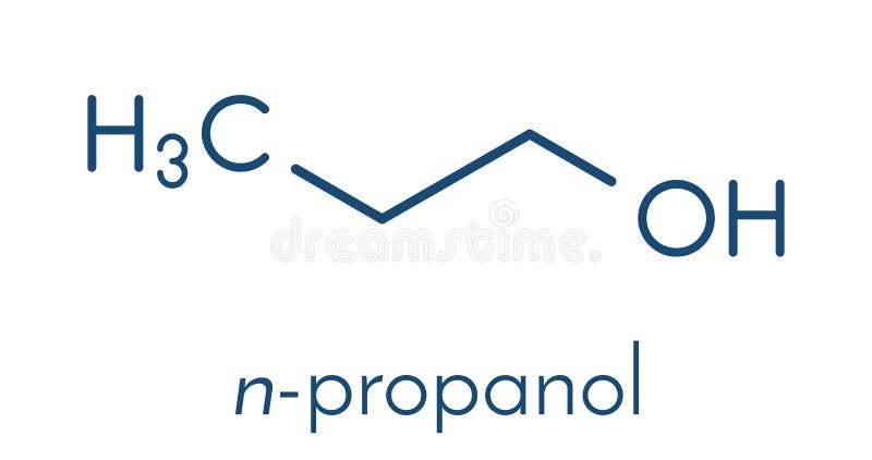 Propanol N-propanol Solvent Molecule. Skeletal Formula. Stock Vector ...